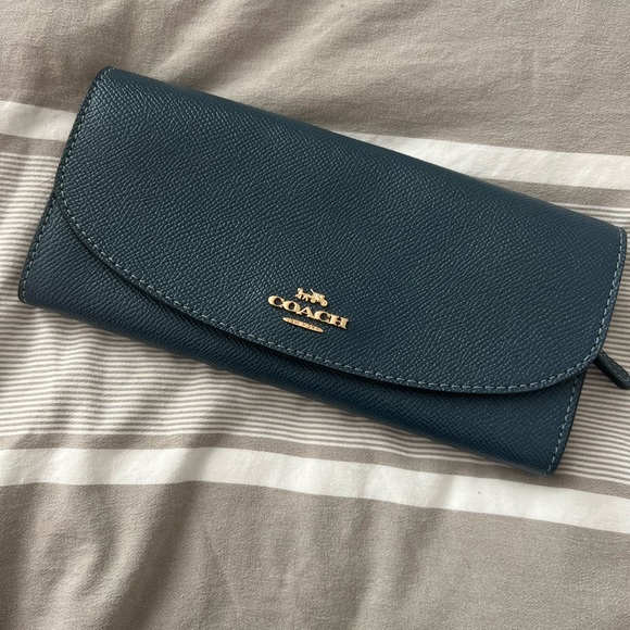 Coach | Bags | Coach Blue Continental Wallet | Poshmark